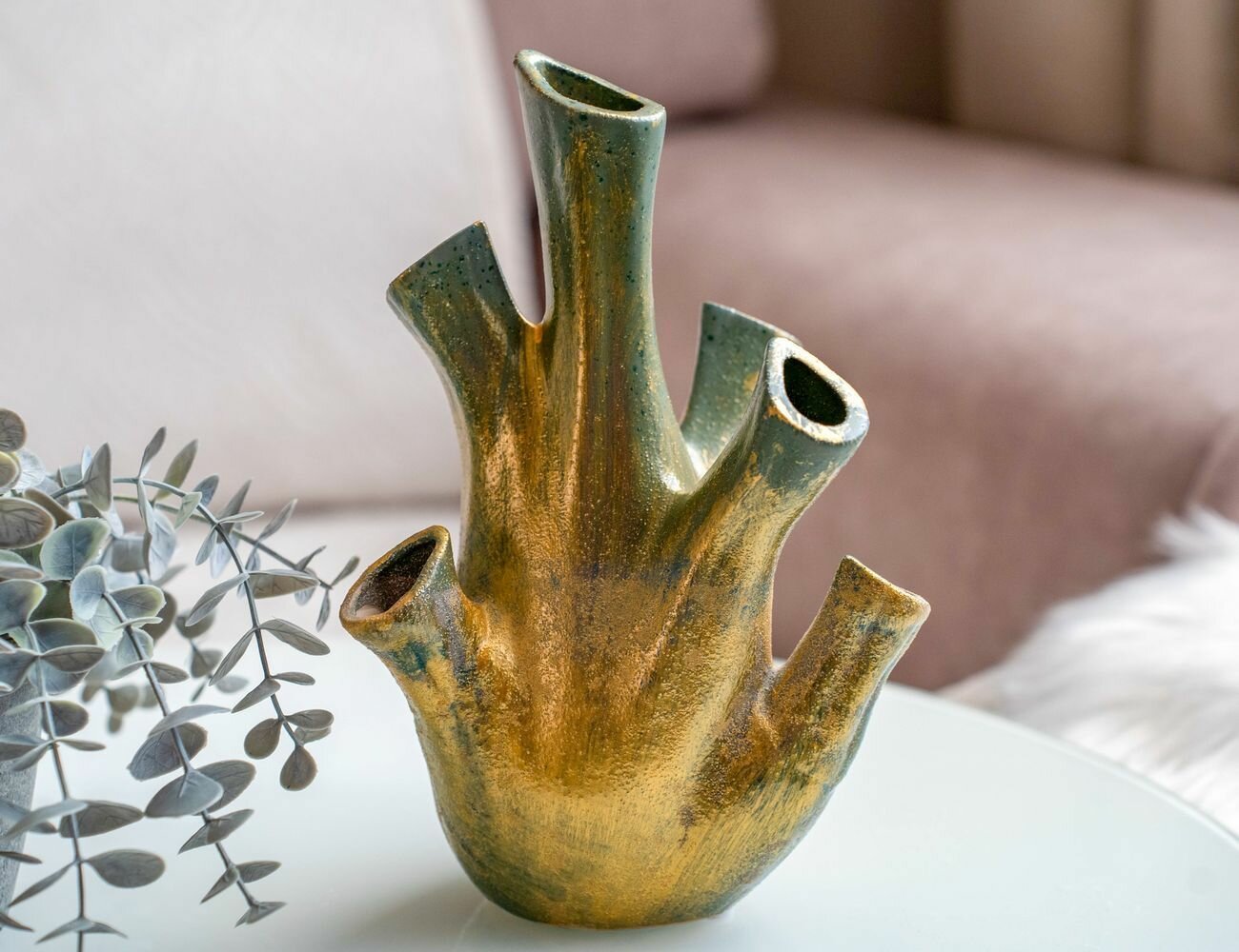 Декоративная ваза алкмена грин, керамика, 24 см, Kaemingk 644762