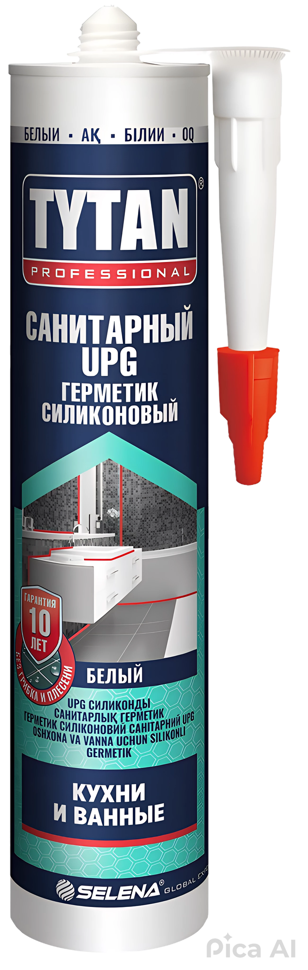 Герметик силиконовый санитарный UPG Tytan Professional, 280 мл, прозрачный