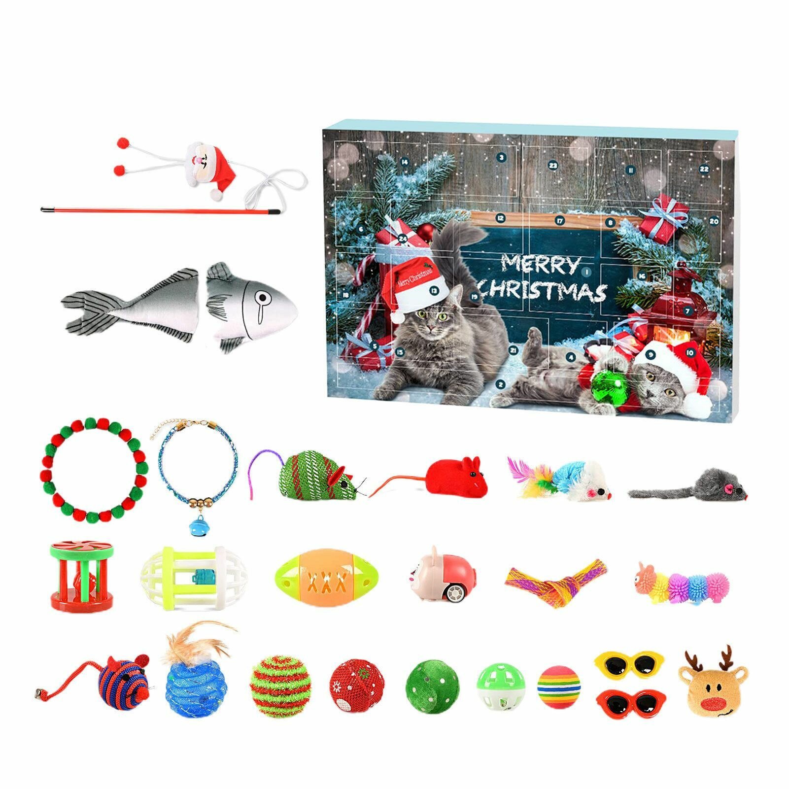 Рождественский календарь, адвент календарь, Игрушки для кошек-ROMIKY