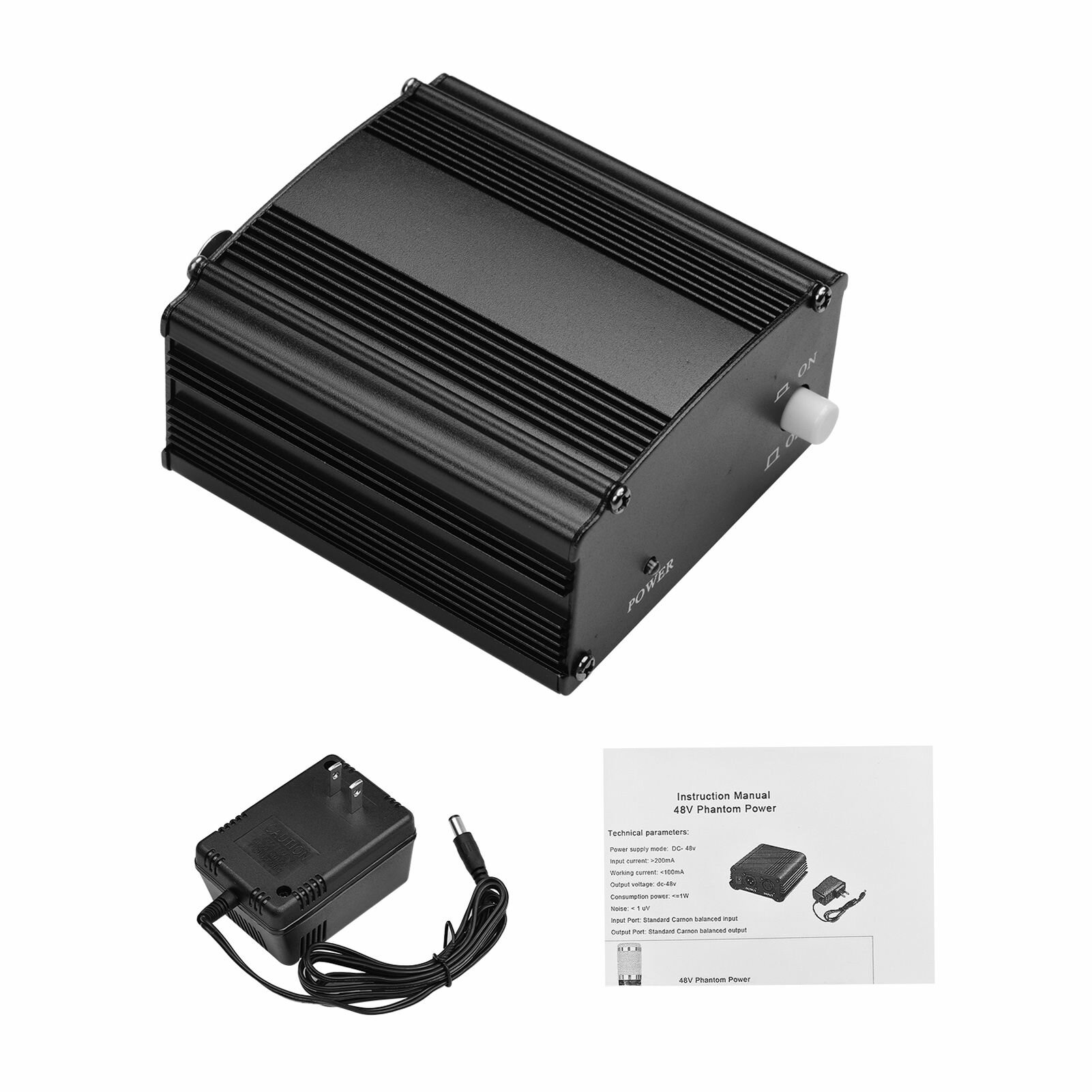 Блок фантомного питания 48 В с входом и выходом XLR для студийной записи, сверхкомпактный комплект конденсаторного микрофона, высококачественный звук для записи музыки
