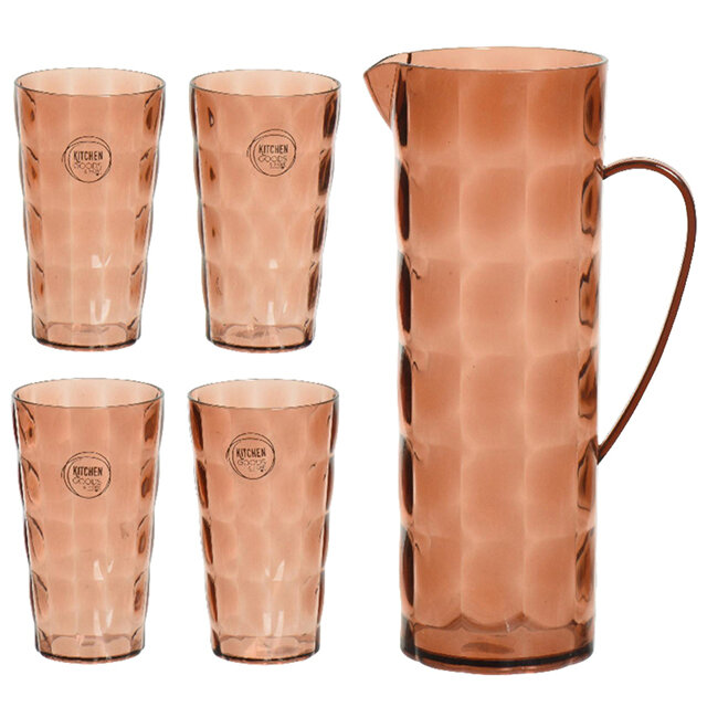 Набор для воды Монреаль 29 см: кувшин + 4 стакана, терракотовый, Kaemingk, 827049