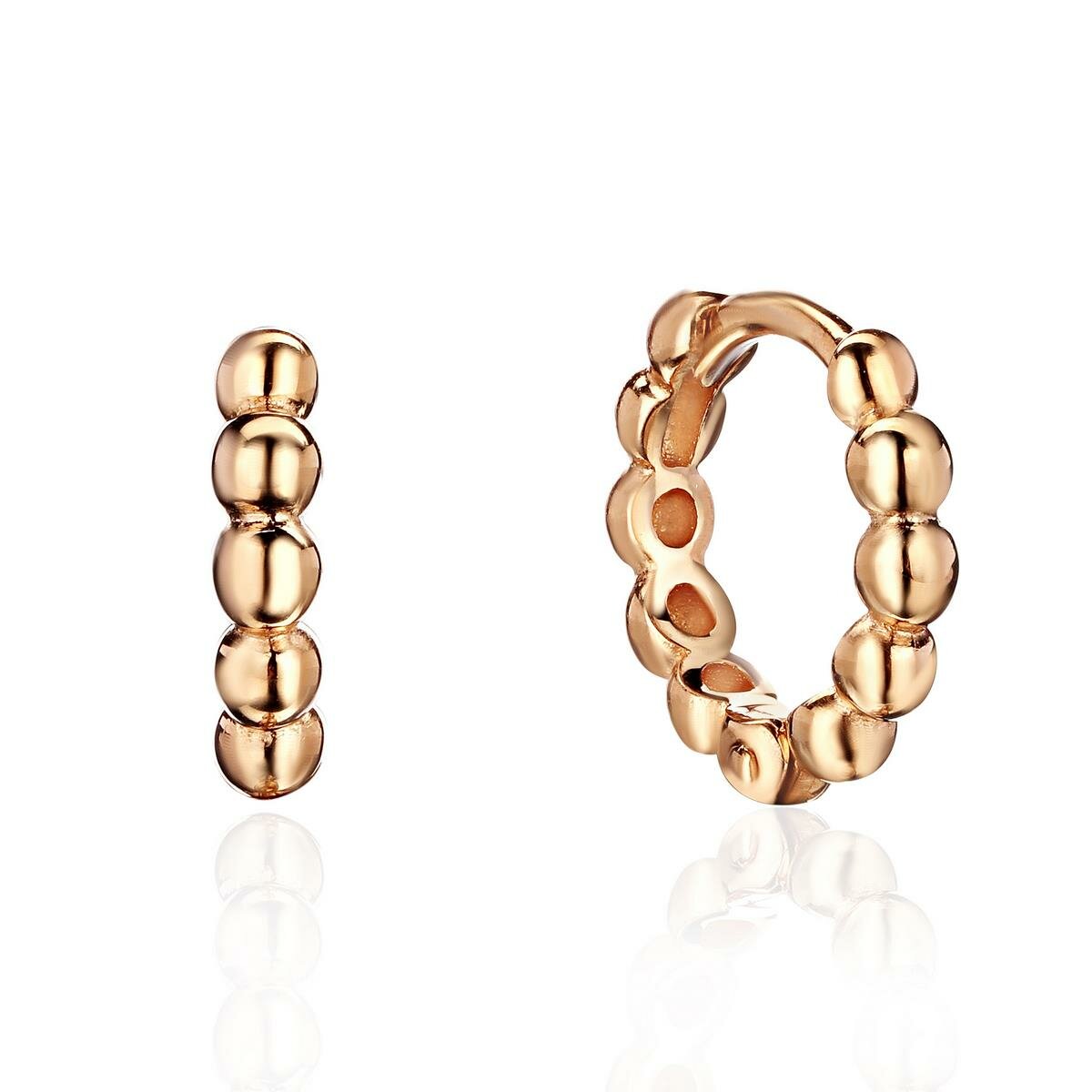 Серьги конго, красное золото, 585 проба