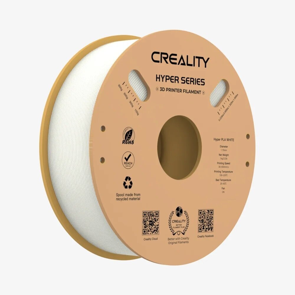 Эксклюзивный белый филамент Creality Hyper PLA 1 кг для печати