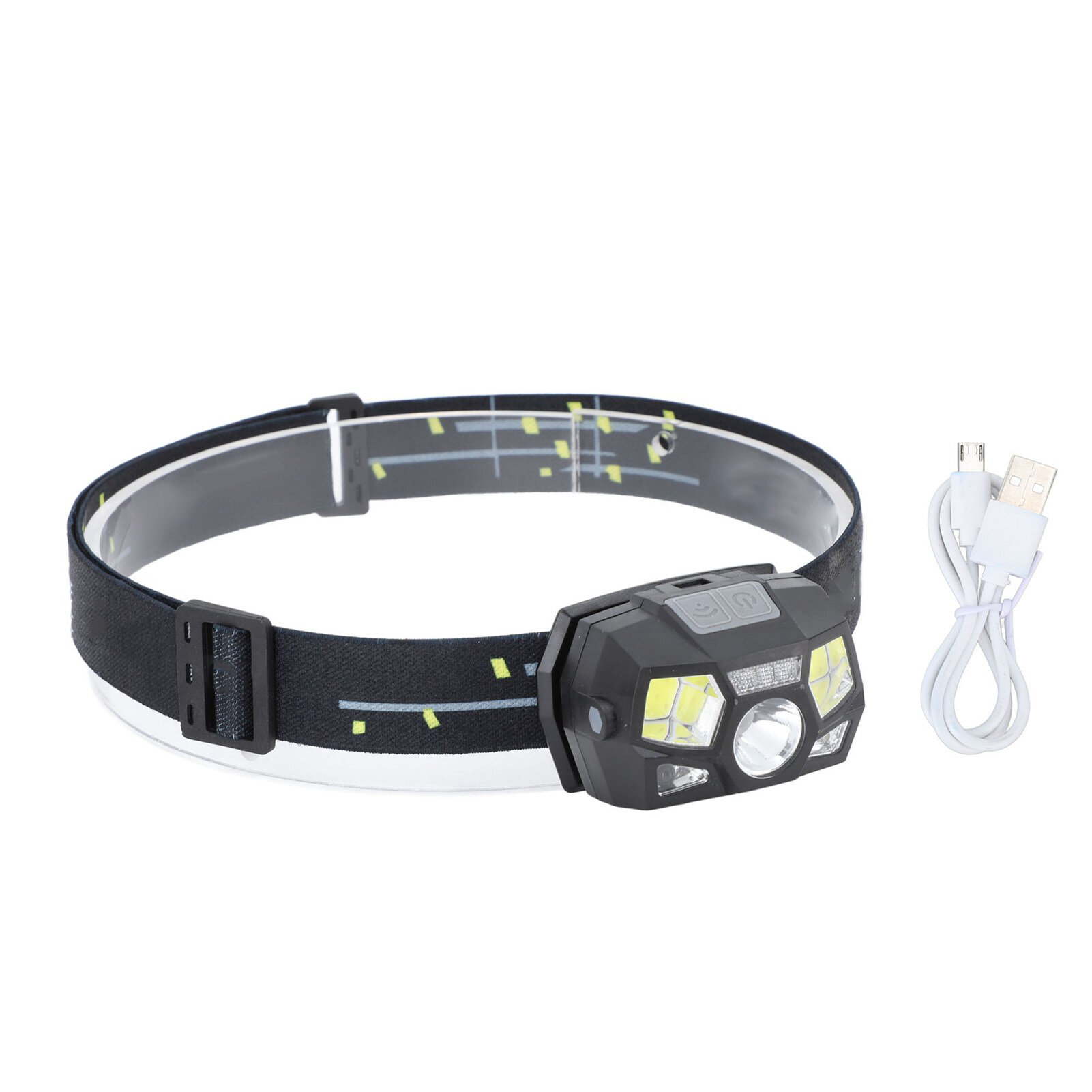 Светодиодный налобный фонарь с USB-зарядкой, мощный водонепроницаемый датчик движения для ночной рыбалки, бега, кемпинга