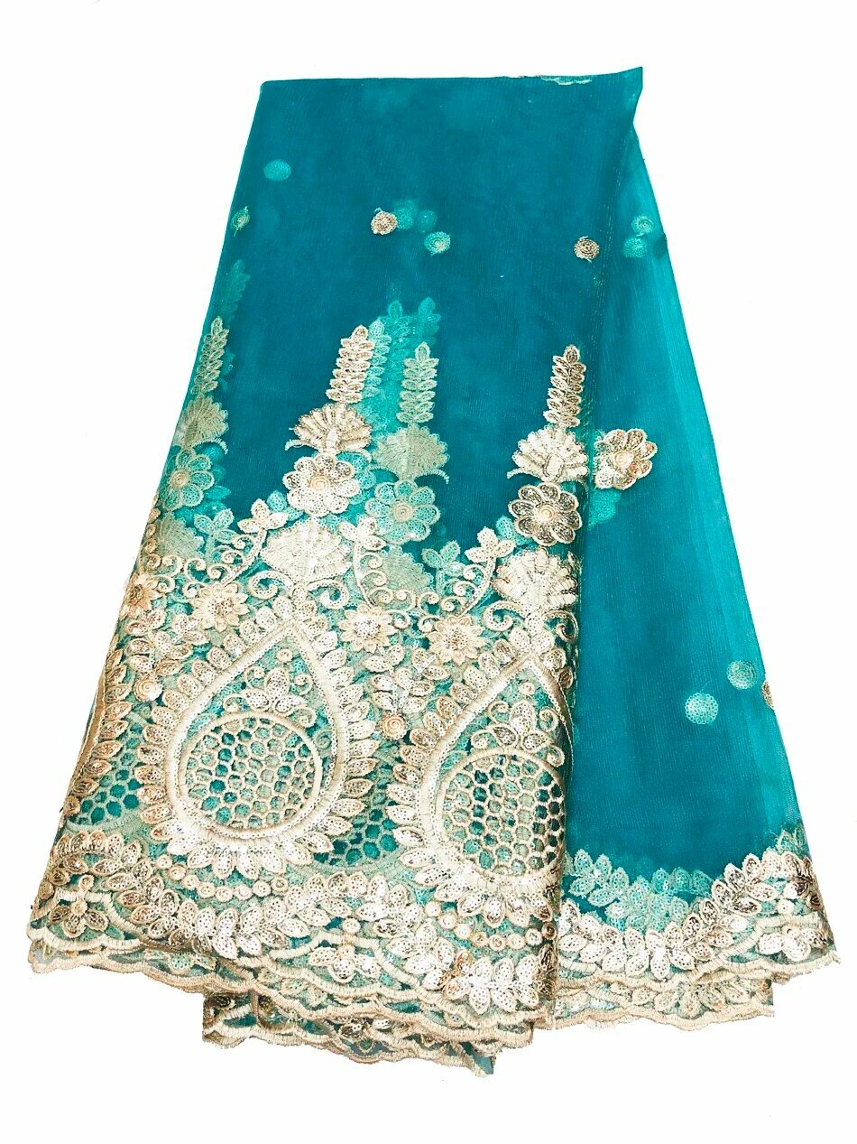 Персиковая африканская кружевная ткань 5 ярдов ALC As Picture