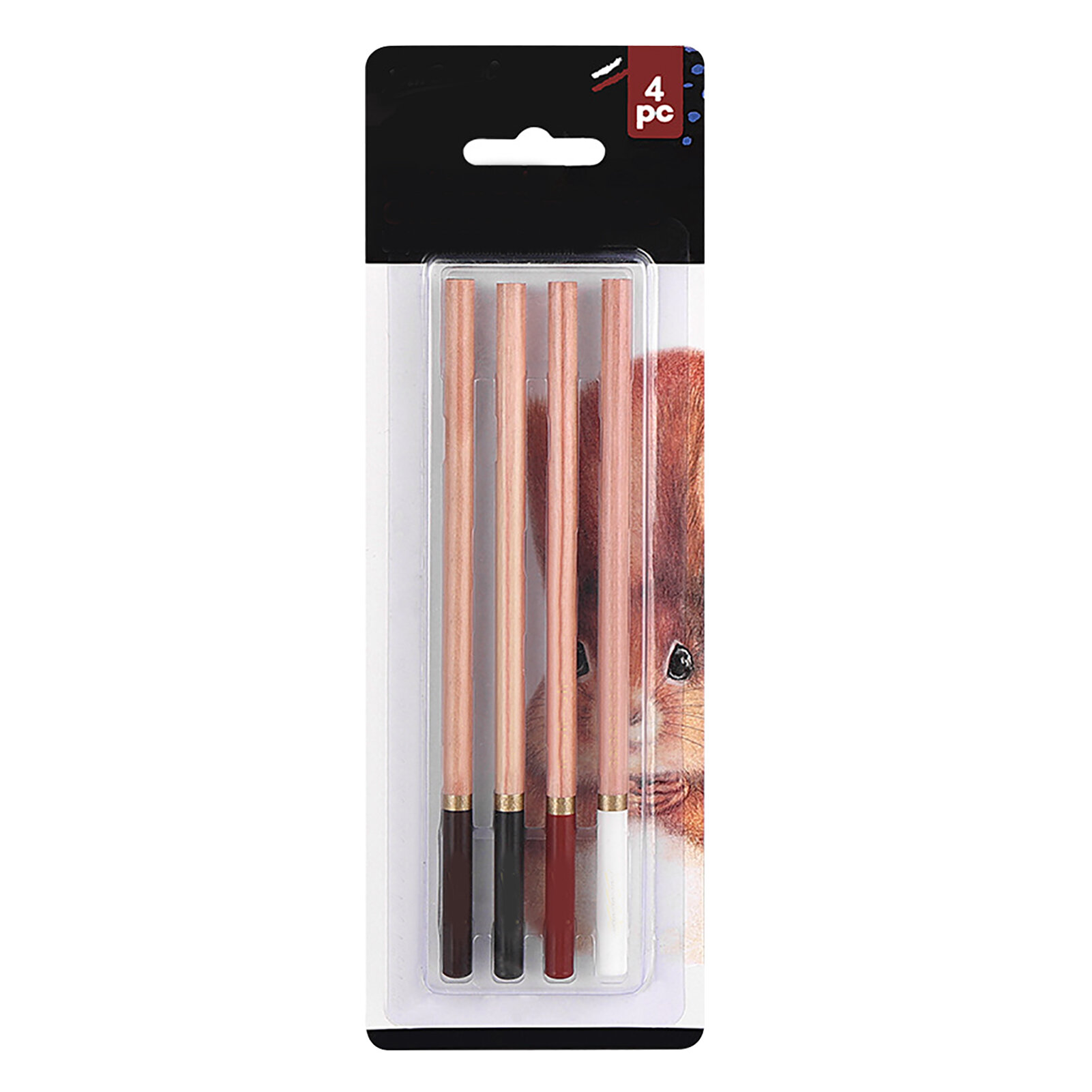 Набор из 4 цветных карандашей для эскизов, угольный карандаш для начинающих, для рисования, затенения, раскрашивания, наслаивания и смешивания.