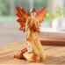 Садовая фигурка ангела с крыльями из листьев, Glowfly, красно-оранжевая, размер 15 см, для сада, декоративная