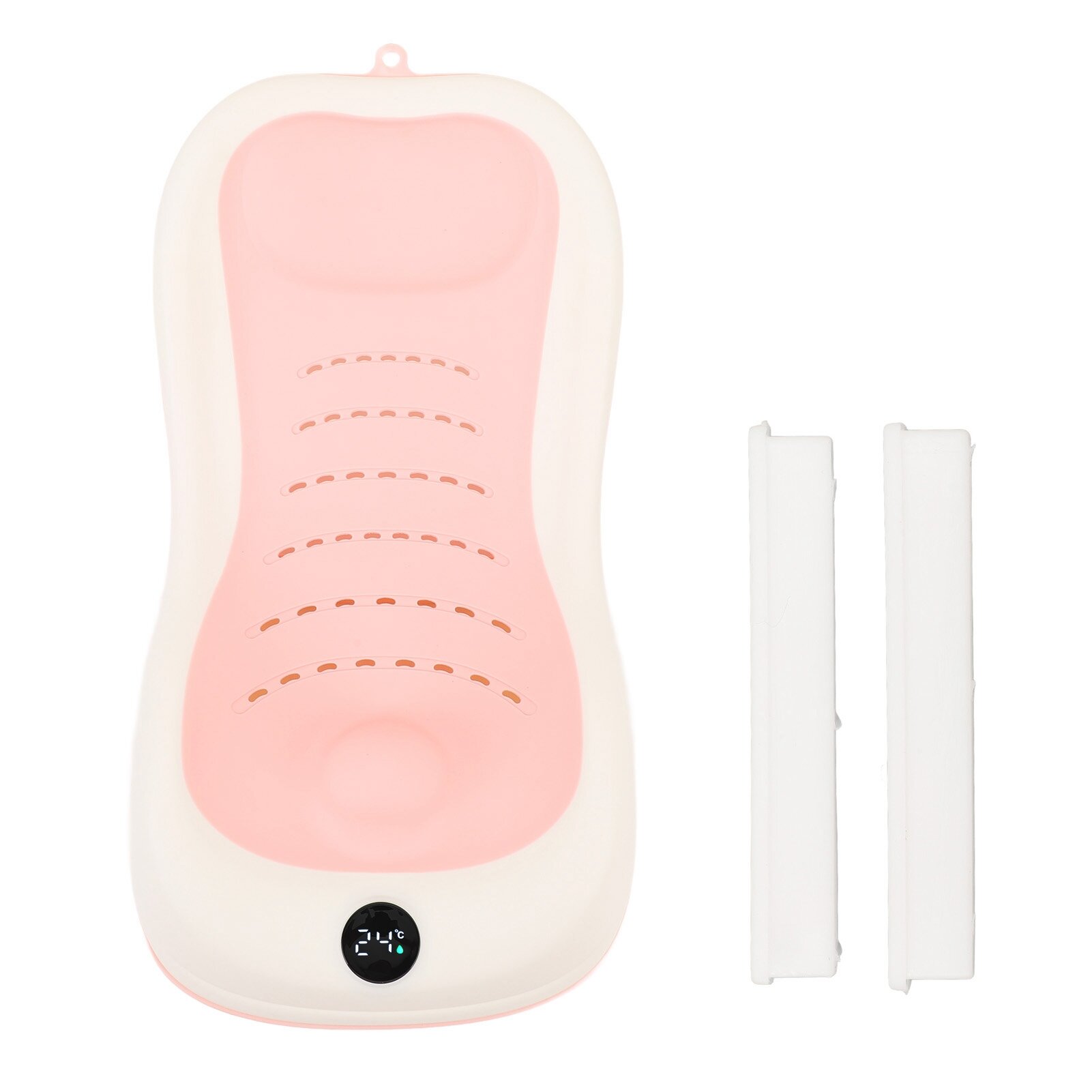 Подставка для детской ванны, ванночка для новорождённых с термометром, мягкая раковина, противоскользящая, переносная подставка для детской ванны, розовая