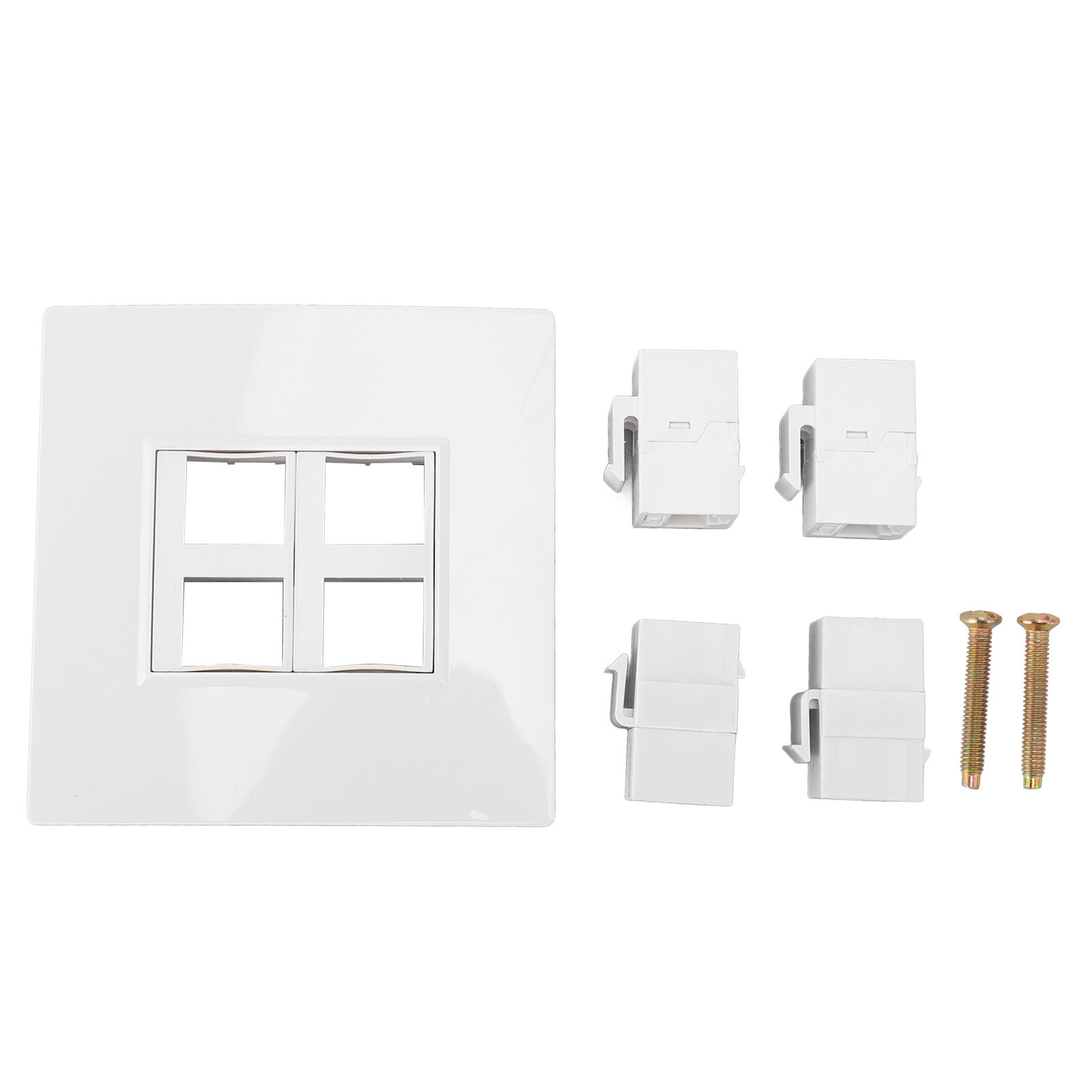 Настенная розетка Cat6 Gigabit Ethernet с 4 портами, мультимедийным интерфейсом HD, с сетевым кабелем 4K HD для компьютеров, телевизоров, проекторов и жестких дисков