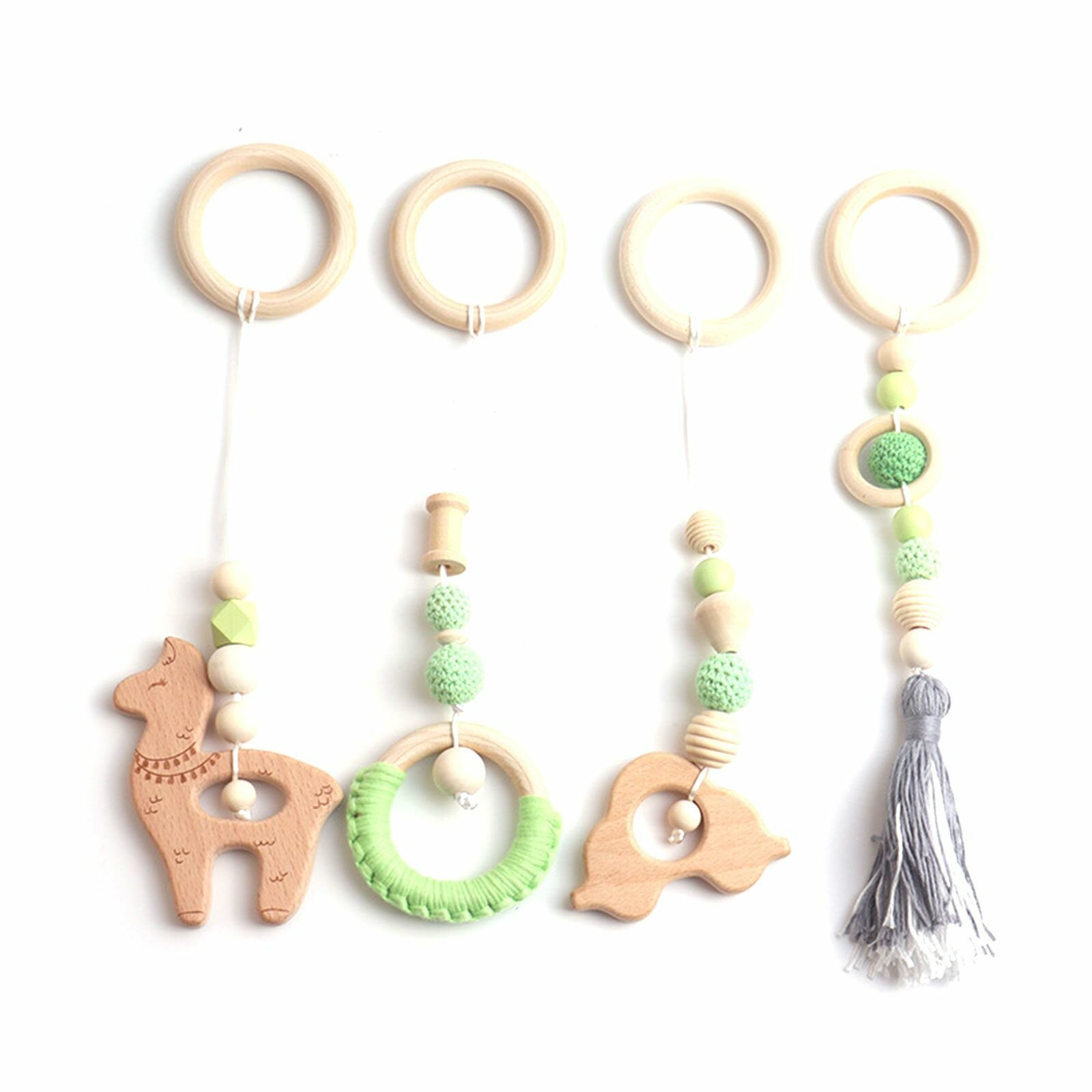 4 шт. детские подвески в тренажерном зале, коляска, погремушка, кольцо, бусины, прорезыватель, кровать