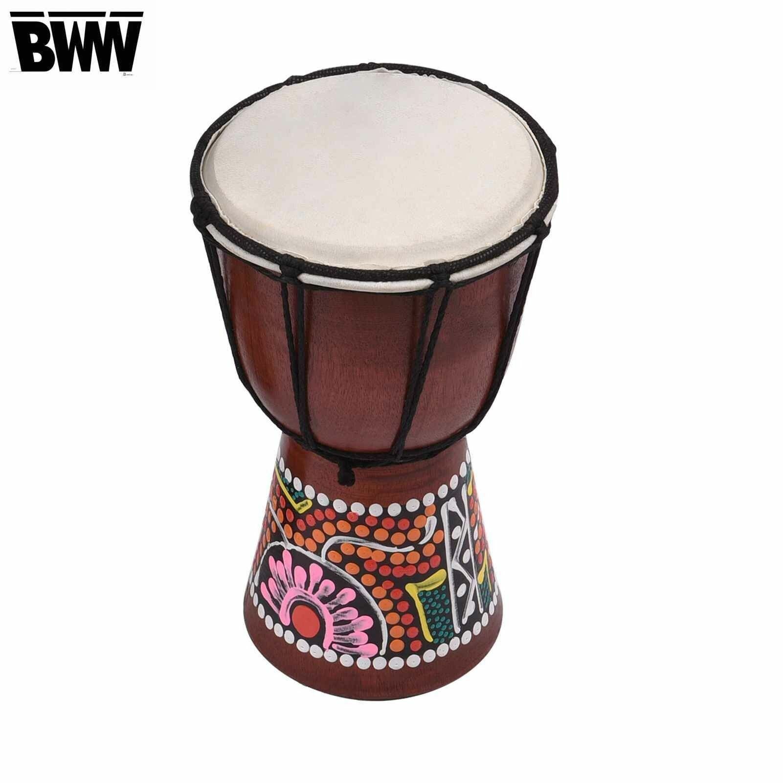 4-дюймовый африканский ручной барабан Джембе деревянный африканский барабан