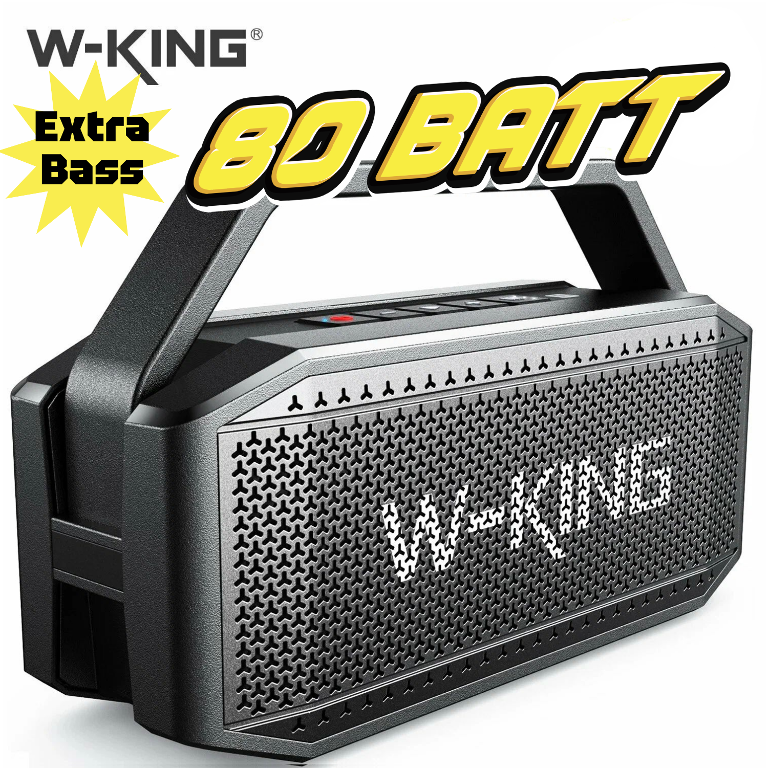 Мощная беспроводная портативная колонка 80 Вт W-KING D9-1, Жирные басы, Full-Range динамики, IPX6, Гарантия 6 мес