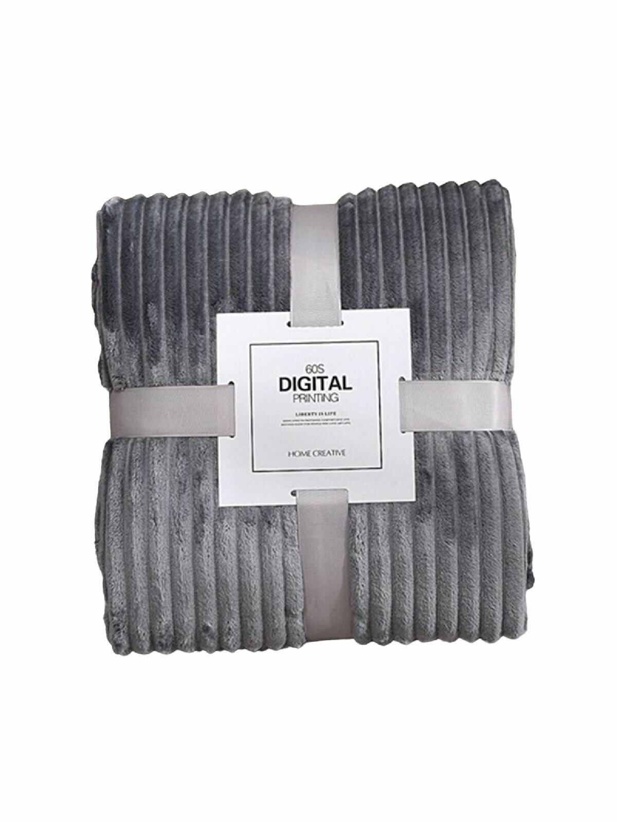 Пледы и покрывала, Фланелевое одеяло с рисунком -упаковка из ленты размером 70 на 100 см-светло-серое