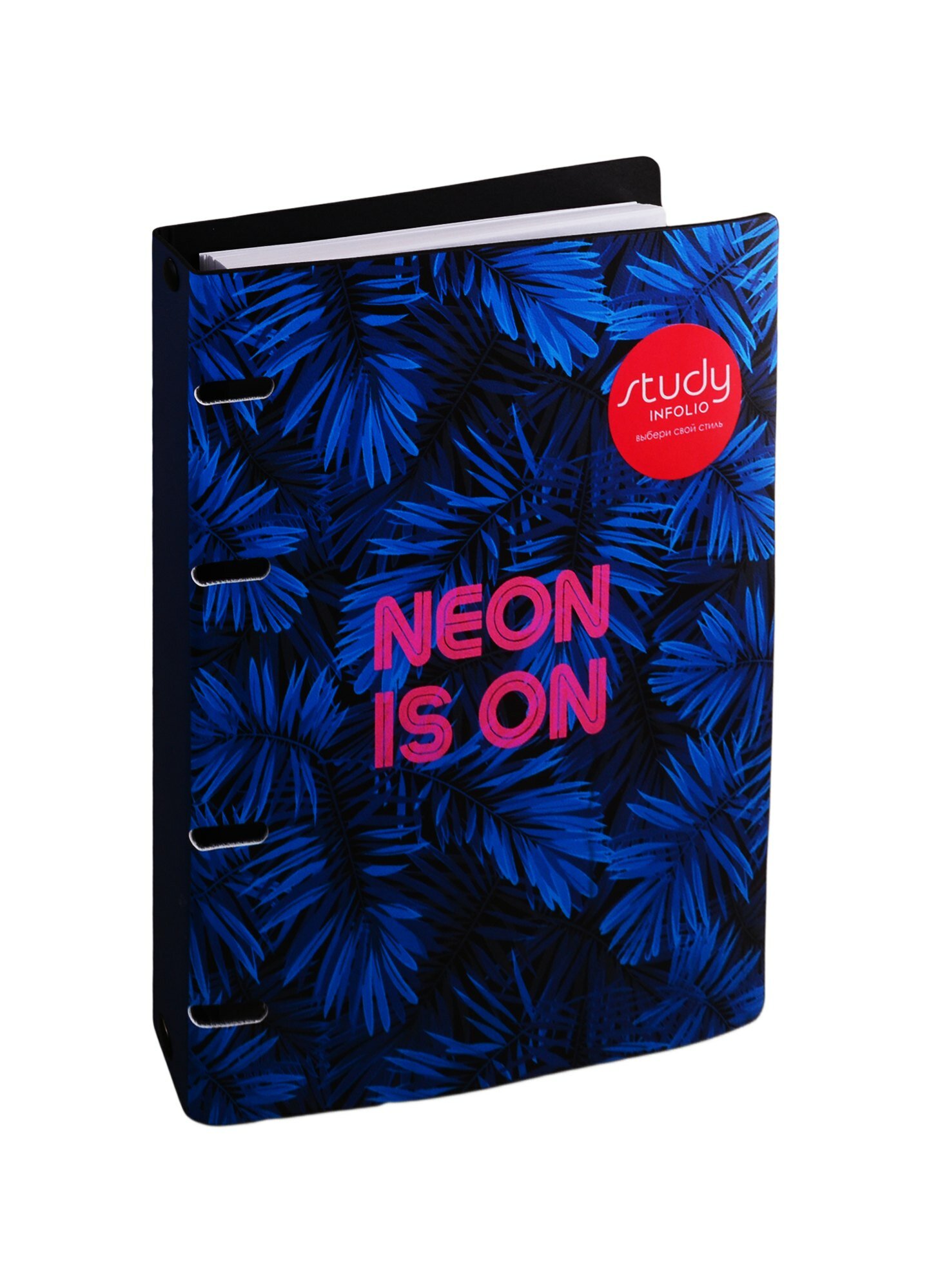 Тетрадь на кольцах в клетку InFolio, Neon tropics, 120 листов