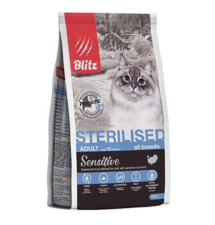 Сухой корм Блиц для Стерилизованных кошек всех пород 400 г