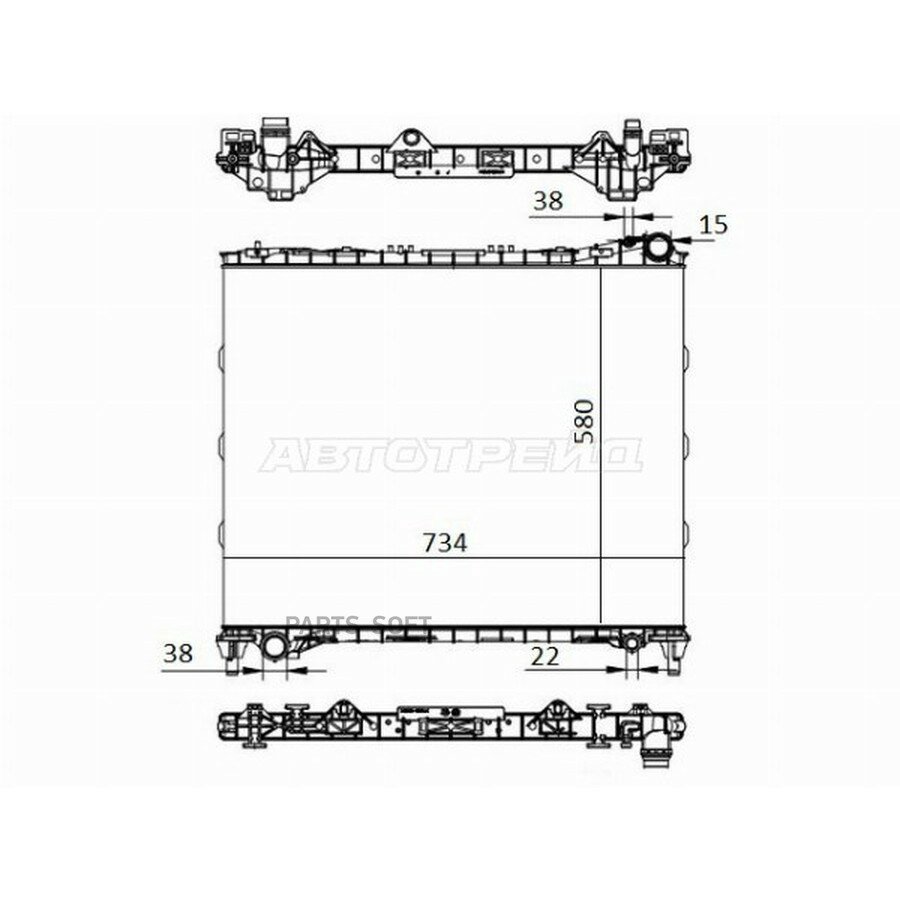 Радиатор Land Rover Discovery 16-20 / Range Rover 12-22 от официального дистрибьютора, SAT, артикул LR0004