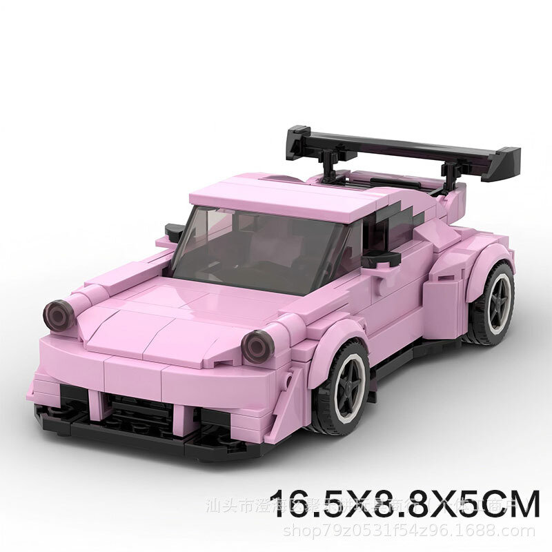 Обучающие дети собирают из строительных блоков модель автомобиля MOC-гоночный спортивный автомобиль Porsche 911
