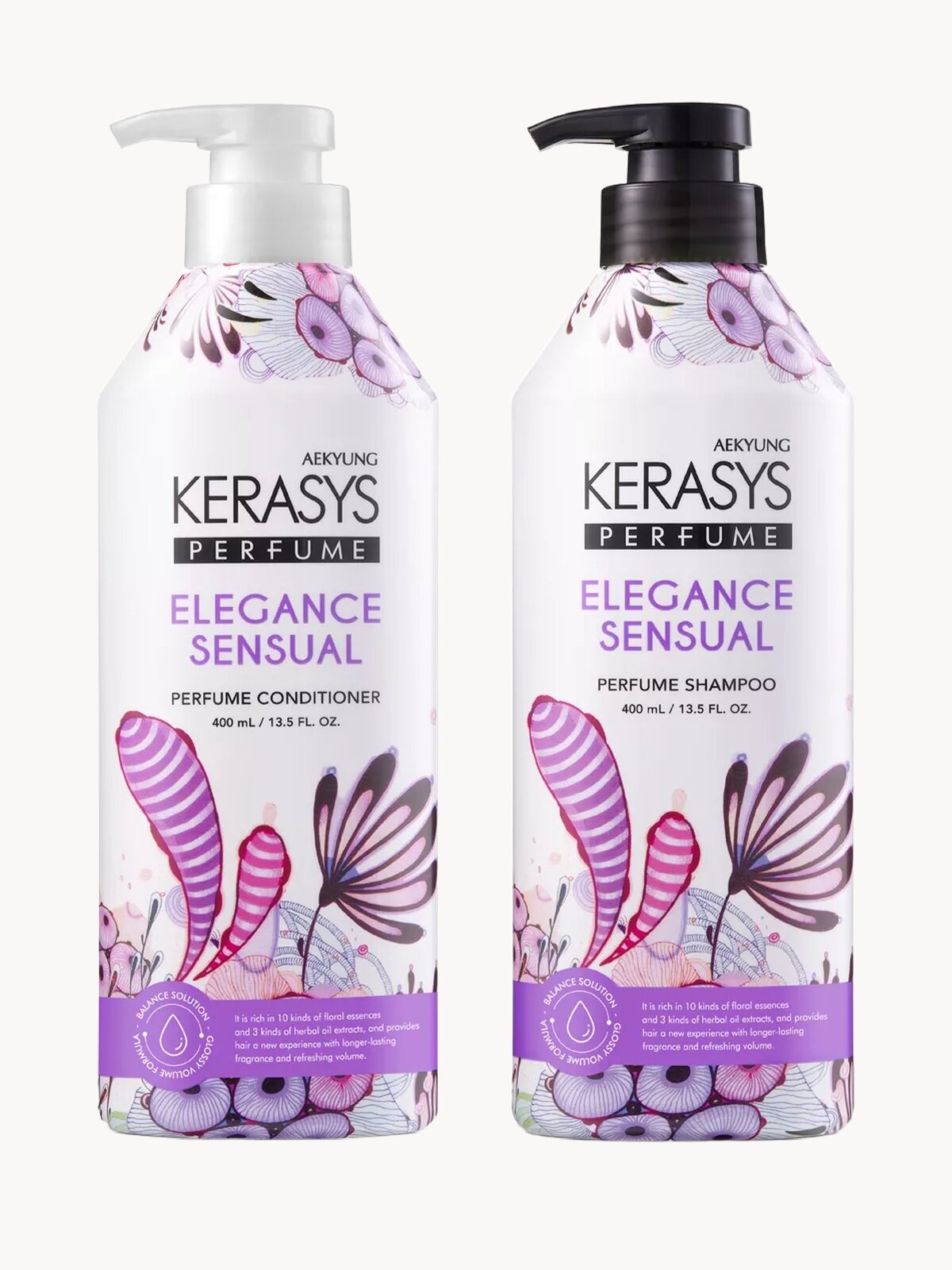 Kerasys Парфюмированный Набор Шампунь и Кондиционер для тонких волос элеганс 2х400 мл, Корея