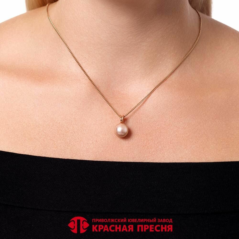 Подвеска Красная Пресня, серебро, 925 проба, золочение, жемчуг имитация