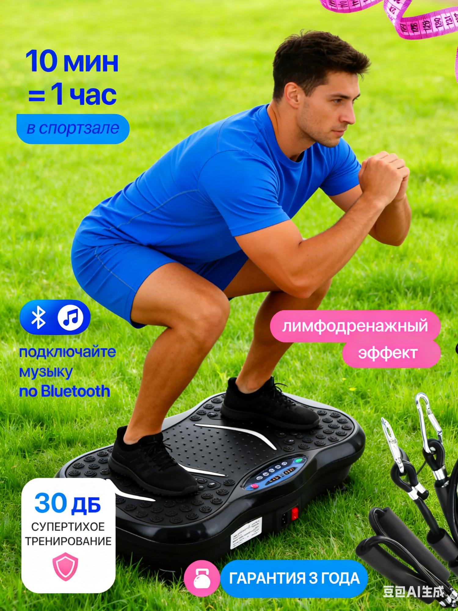 Вибрационная платформа-дрябломассажер для похудения и фитнеса, максимальная нагрузка — до 150 кг