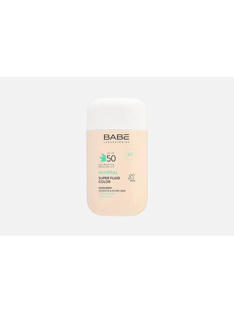 Солнцезащитный суперфлюид для лица SPF 50+ LABORATORIOS BABE mineral color 50 мл Универсальный