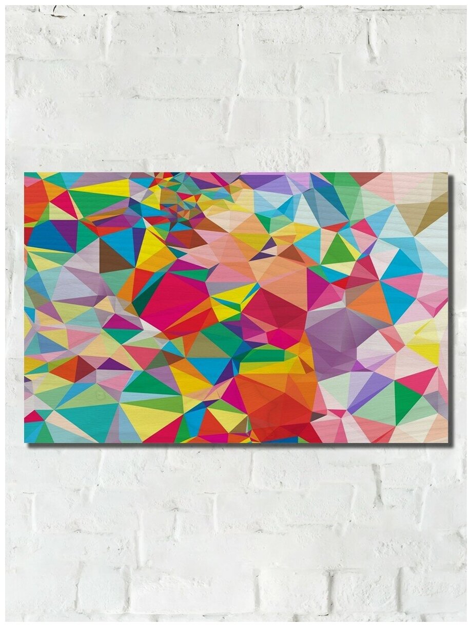 Картина интерьерная на дереве Абстракция (цветной) - 735