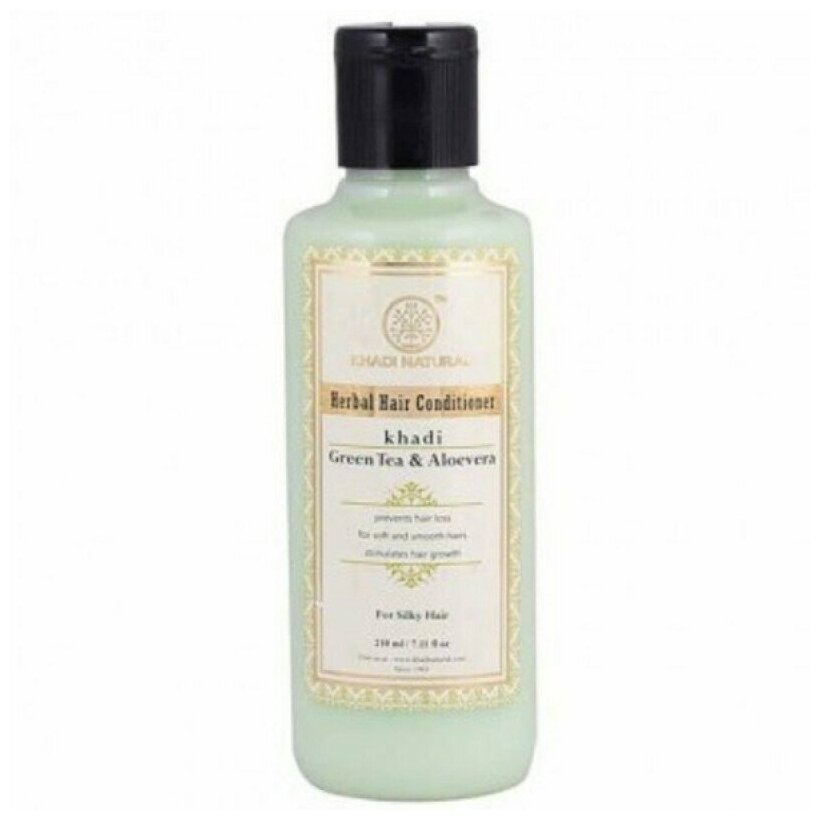 Кондиционер для волос Зеленый чай и Алоэ Вера Кхади (Green Tea & Aloevera Khadi), 210 мл