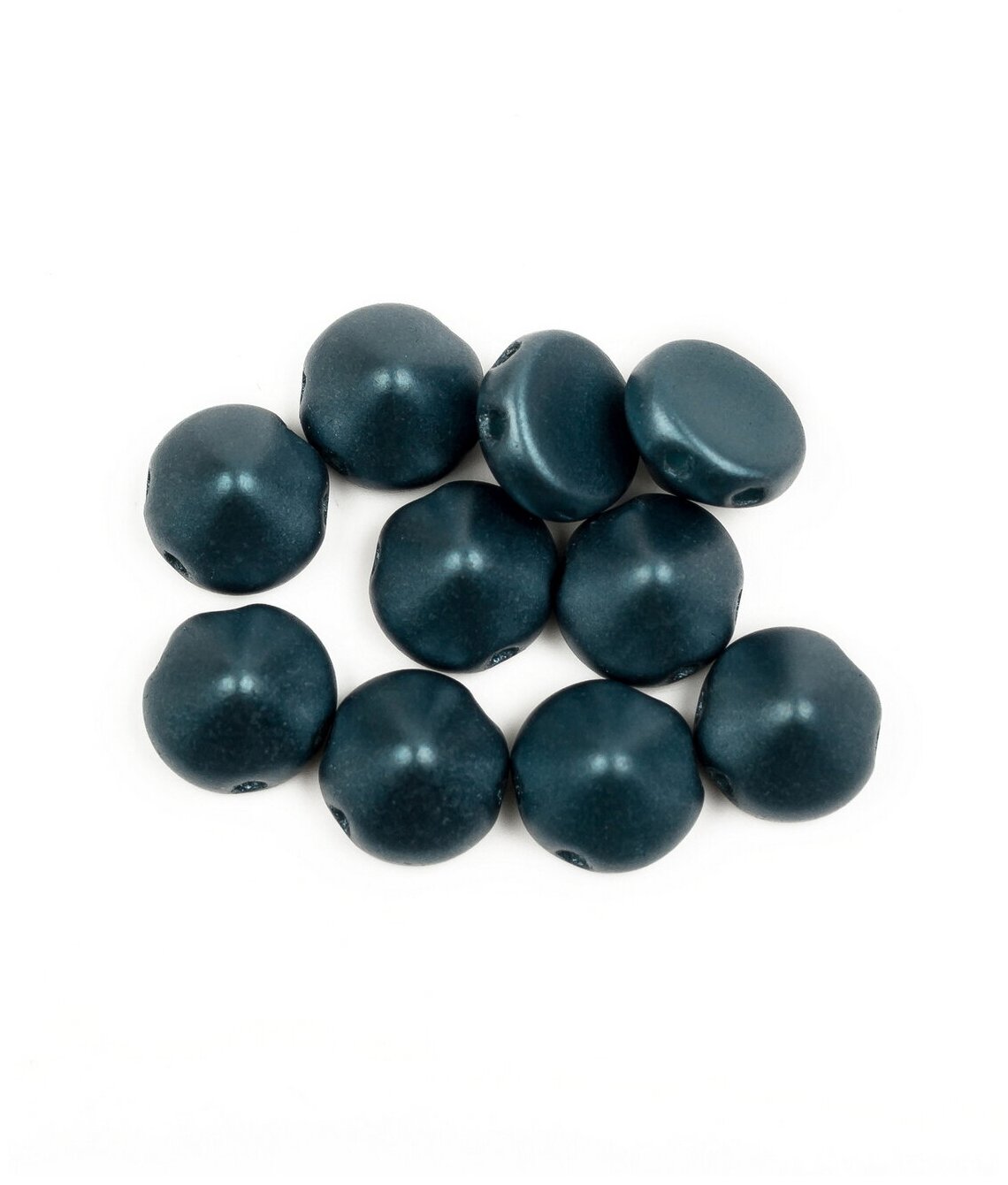 Стеклянные чешские бусины с двумя отверстиями, Tipp Beads, 8 мм, цвет Alabaster Pastel Petrol, 10 шт.