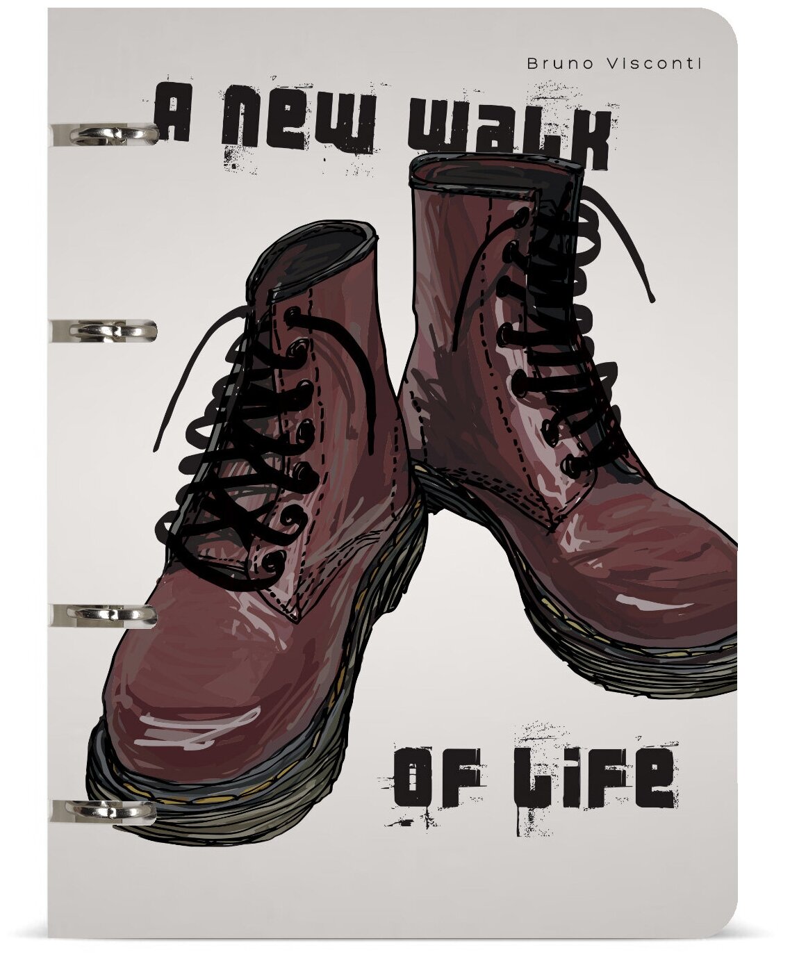 Тетрадь со сменным блоком BrunoVisconti, А5 (165 х 210 мм), "BOOTS. Коричневые ботинки" 80л, линейка, Арт. 7-80-632/04