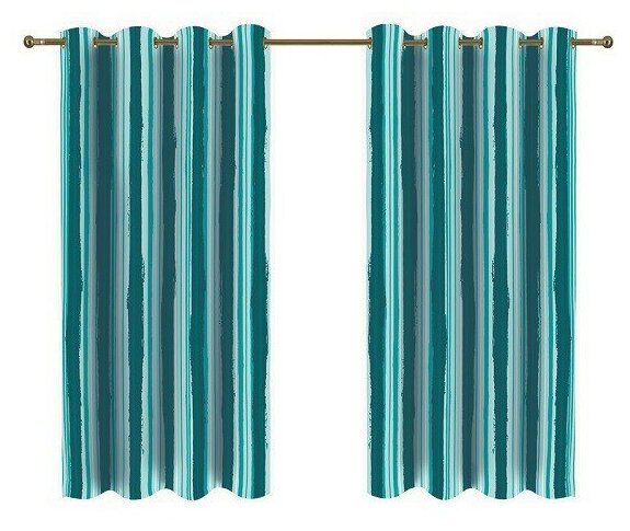 Комплект штор Голубой бамбук, печать 150*270 (МарТекс)