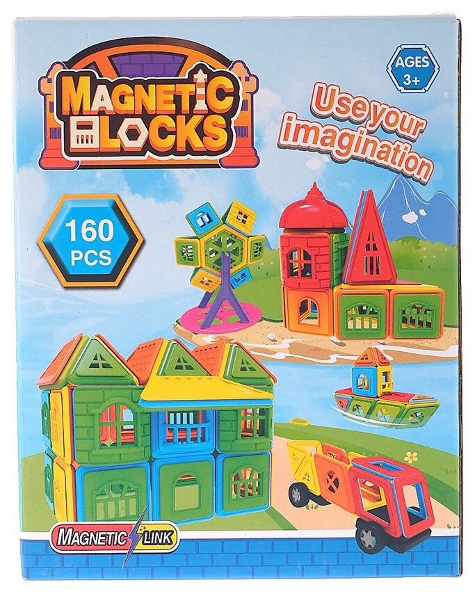 Конструктор магнитный «Замок», 160 деталей