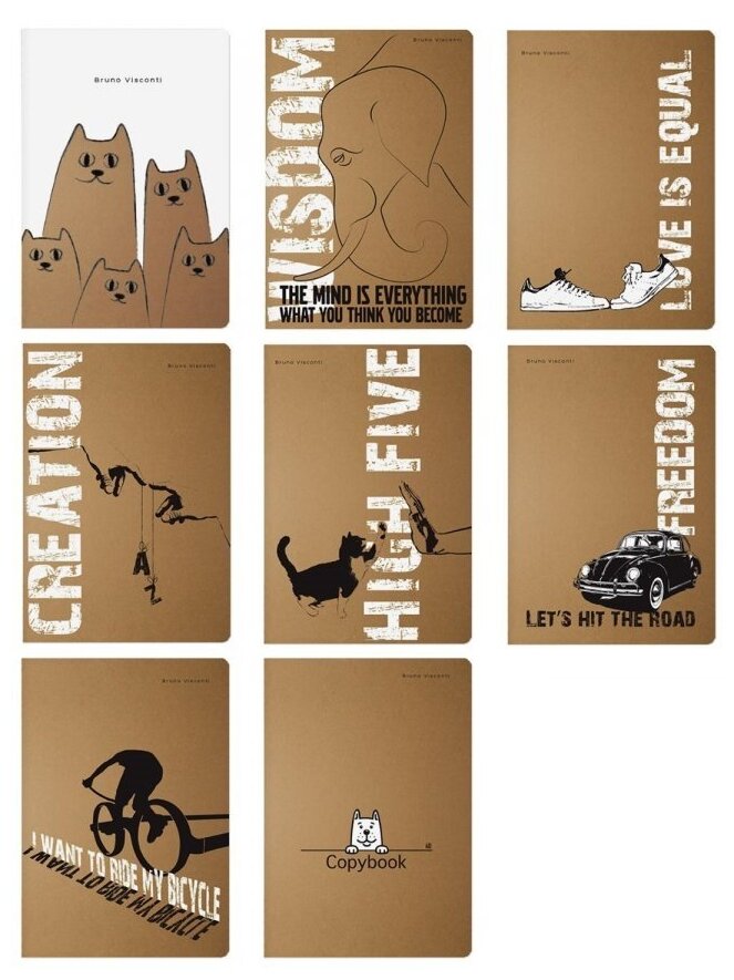 Тетрадь общая BrunoVisconti, А5 (147 х 210 мм) 40 л, в точку, Арт. 7-40-003/01, обложка в ассортименте