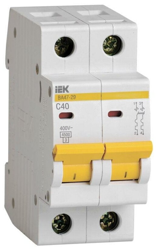 Выключатель автоматический модульный 2п C 40А 4.5кА ВА47-29 KARAT IEK MVA20-2-040-C