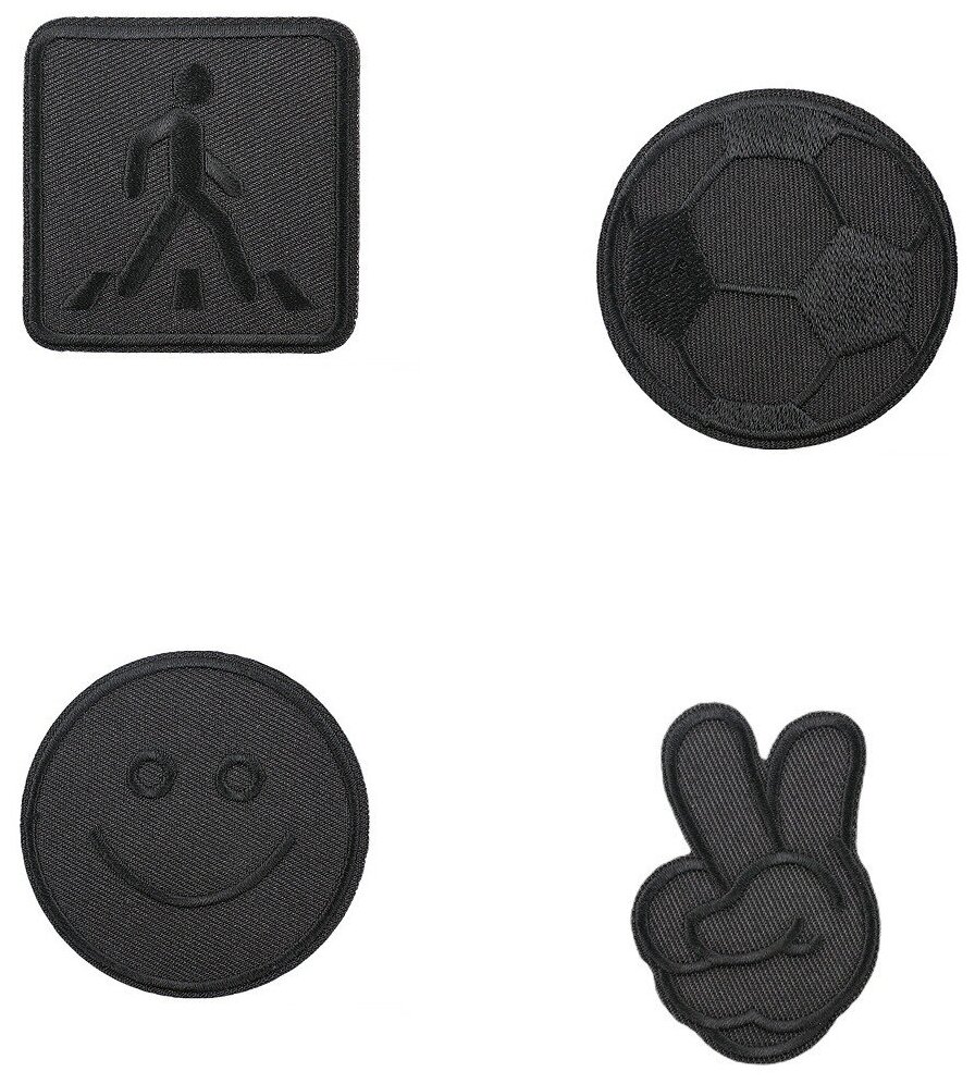 Нашивки черные термонашивки 4шт.