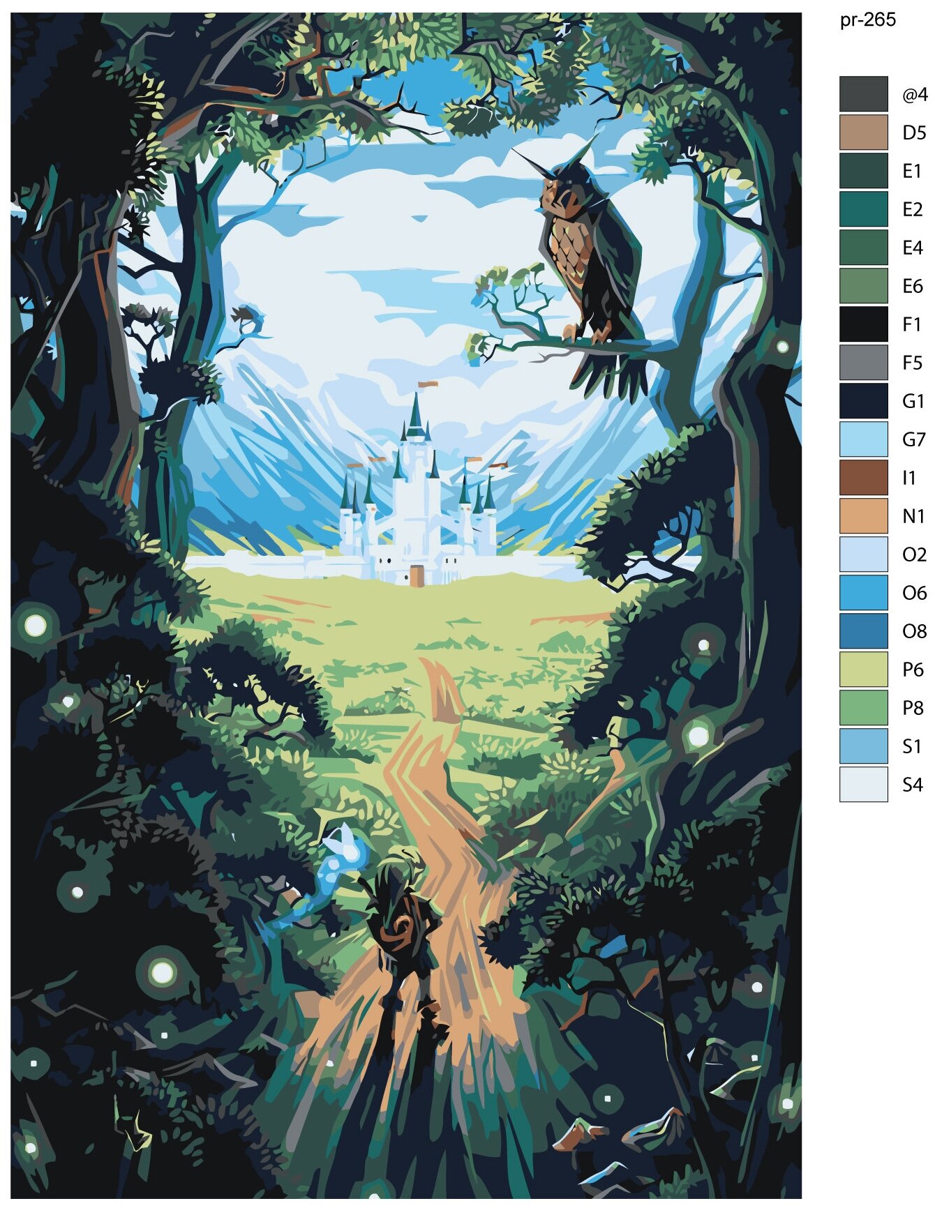 Картина по номерам, 48 x 72, IIIR-pr-265, природа, фэнтези, замок, "Живопись по номерам", набор для раскрашивания, раскраска