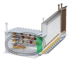 Пластиковый погреб титан - "Фермер 90-2" (пологий вертикальный вход). 2800х2000х2000