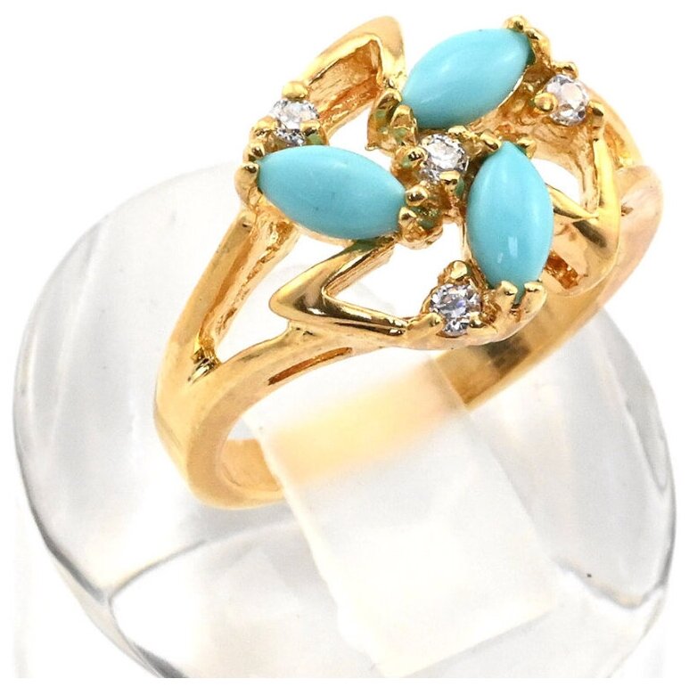 Кольцо, бирюза, бирюза синтетическая