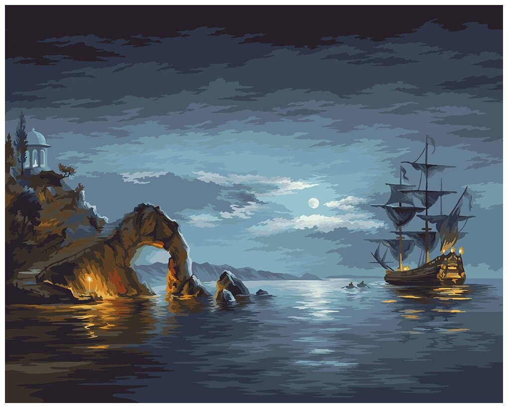 Набор для раскрашивания по номерам "фрея" PNB/R1 №148 50 х 40 см "Лунная ночь"