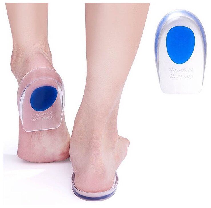 Стельки для обуви, подпяточники, полустельки, гелевые, силиконовые, с амортизацией под пятку, универсальный размер 40-46