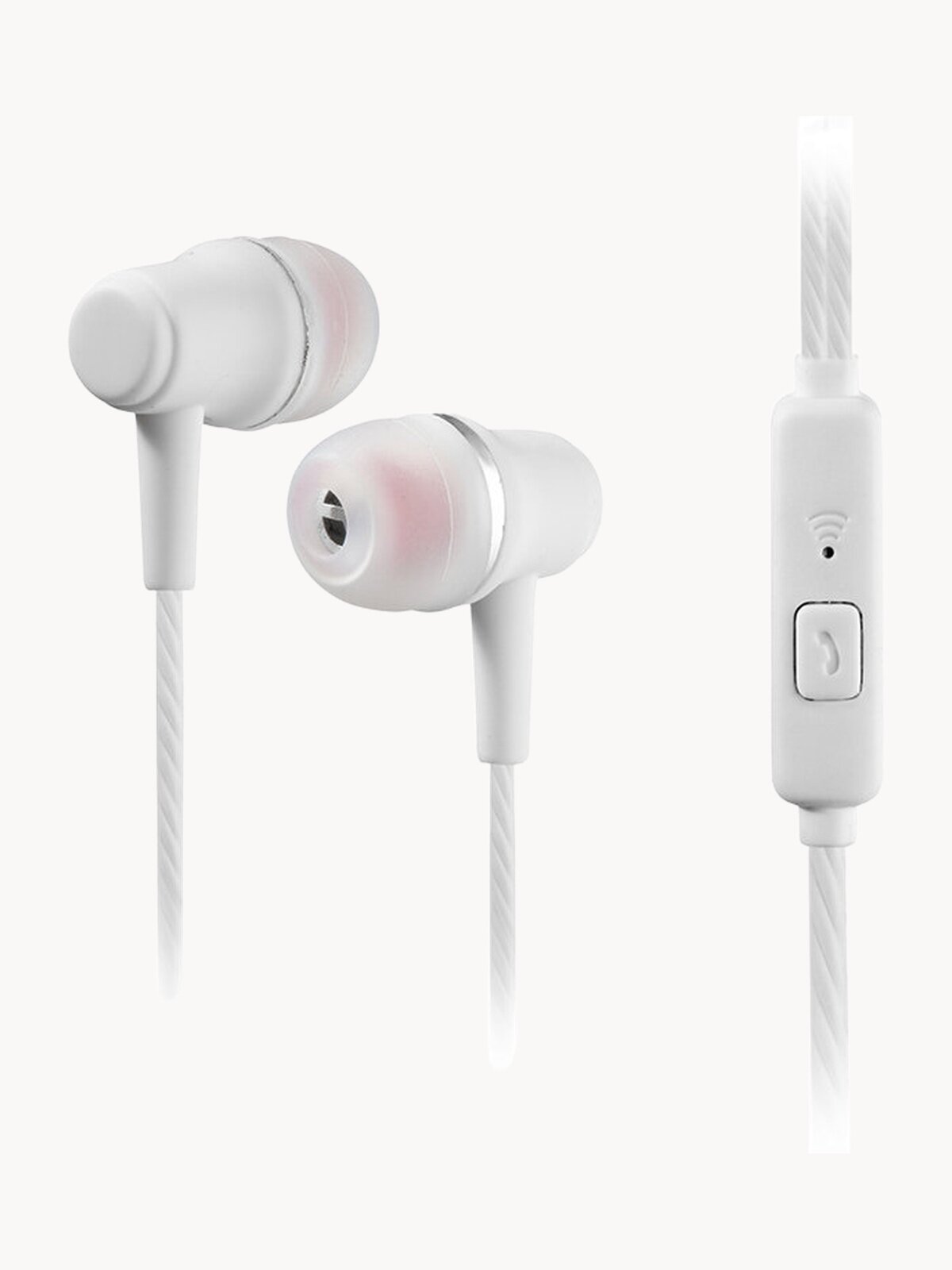 Наушники проводные AUX, WALKER H550, микрофон, кнопка ответа, вакуумные, белые