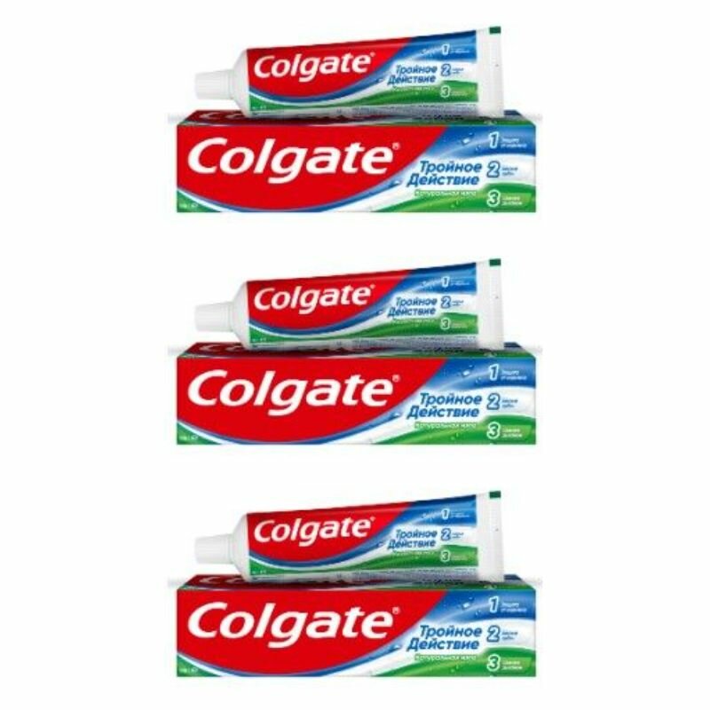 Colgate зубная паста тройное действие 100 мл, 3 шт