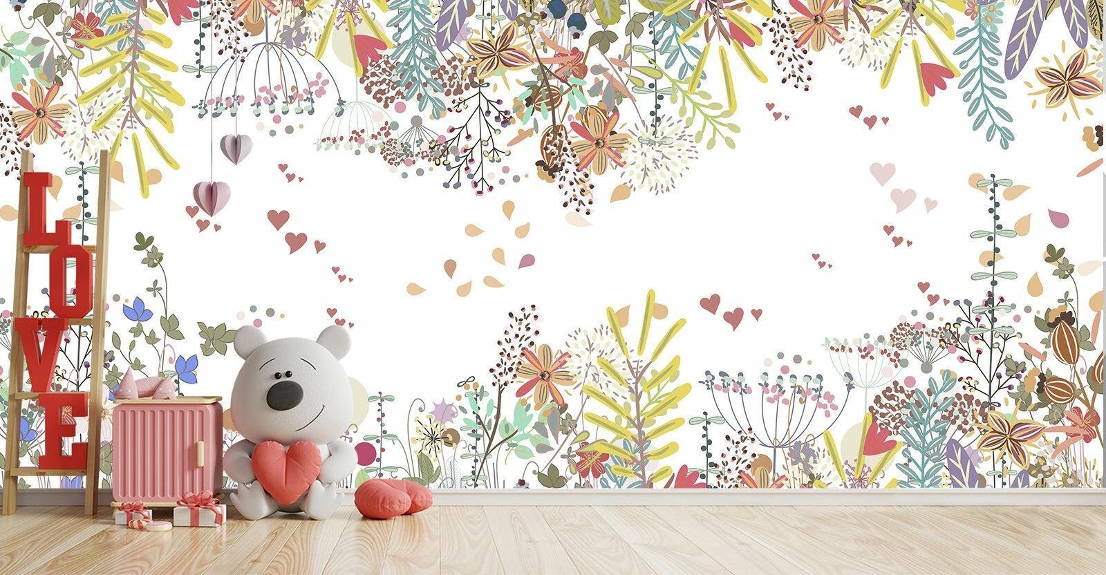 Фотообои 3d на стену флизелиновые Luxury Walls AM11406F Цветы 600х270 см