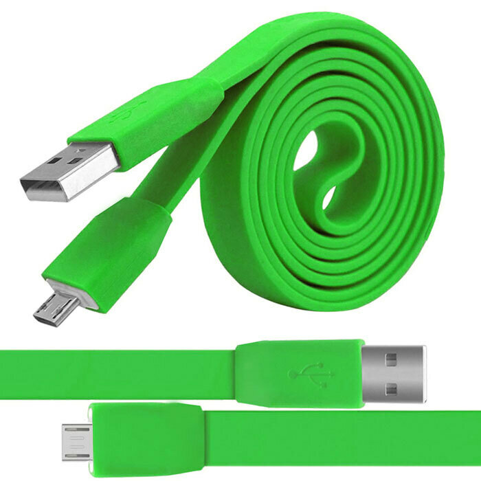 Плоский кабель USB-microUSB Cable, длина 1 м, интерфейсы USB 2.0 - microUSB, 1 шт