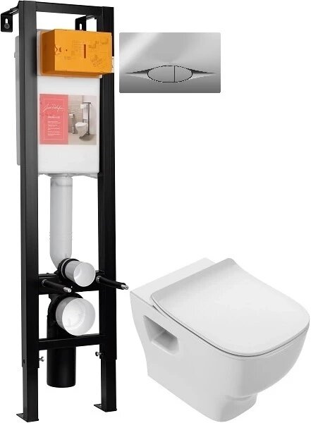 Комплект подвесной унитаз Jacob Delafon Struktura EDF102-00 + E70025-00 + система инсталляции Jacob Delafon E33130RU-NF + E29027-CP