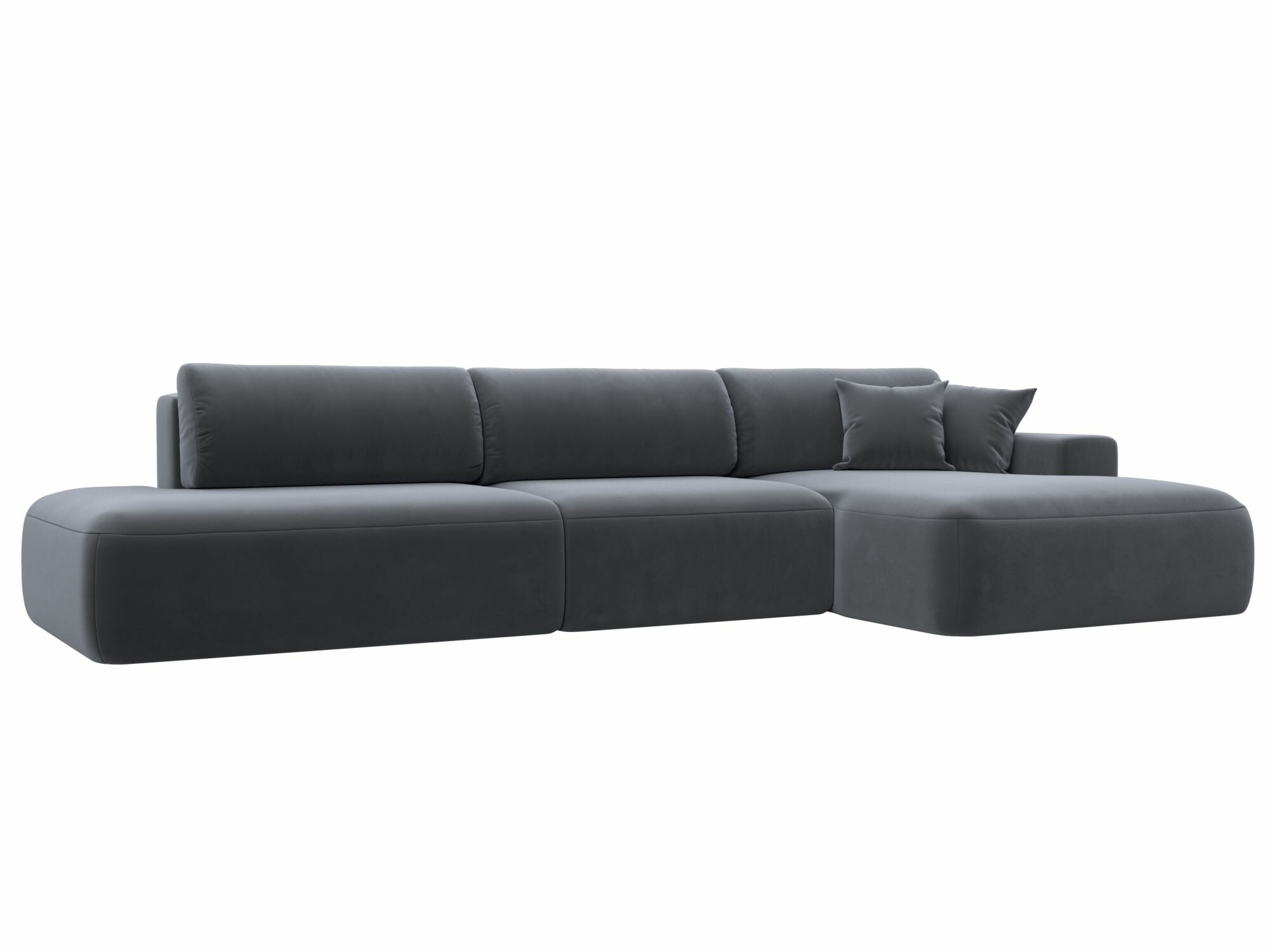 Диван угловой Лига-036 Модерн Лонг правый угол, Велюр, Модель 121429