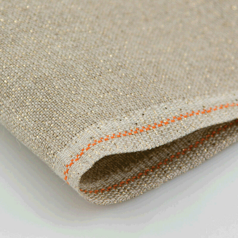 Канва Zweigart Vintage Belfast 32ct, 35x50 см. (цвет №18 цвет льна с золотистым люрексом)