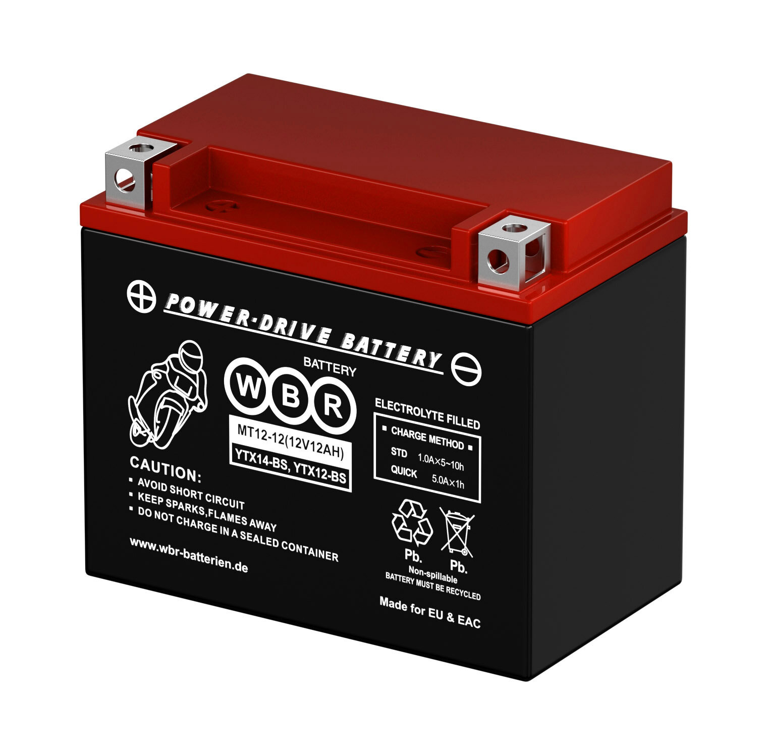 Аккумулятор 12V - 12 А/ч "WBR MT" (YTX14-BS, YTX12-BS)