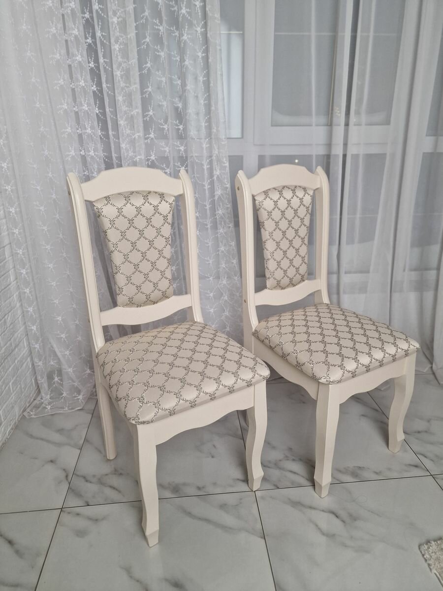 Стулья для кухни и гостиной 2 шт "Застолье" деревянные мягкие бежевые