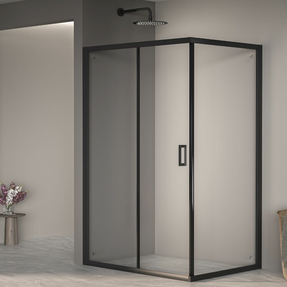 Душевой уголок RGW (РГВ) Passage 80x120x190 см PA-245-B прямоугольный, черный цвет, прозрачное стекло 6 мм, EasyClean (410824582-14)