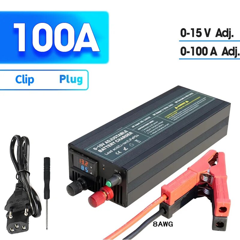 Lifepo4 Зарядное устройство 12В 60А 100Ач capacity.Li 100A DT-Clip